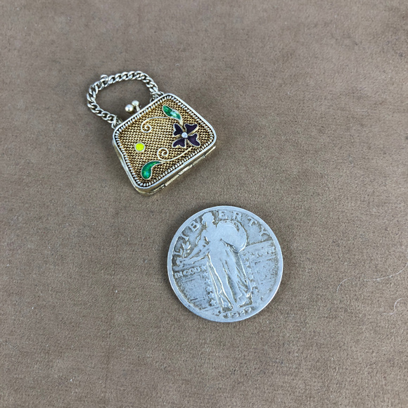 Vintage | Jewelry | Vintage Sterling Silver Mesh Purse Opens Locket ...